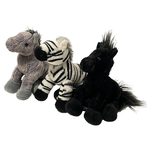 GANZ | Toys | Ganz Webkinz Plush Lot Of 3 Gray Arabian Black Stallion ...